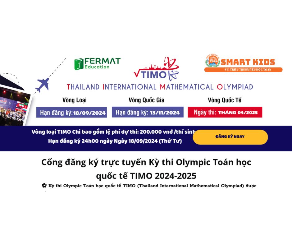 CỔNG ĐĂNG KÝ TRỰC TUYẾN KÌ THI OLYMPIC TOÁN HỌC QUỐC TẾ TIMO 2024 - 2025 | Toán Siêu Tốc Puka ...